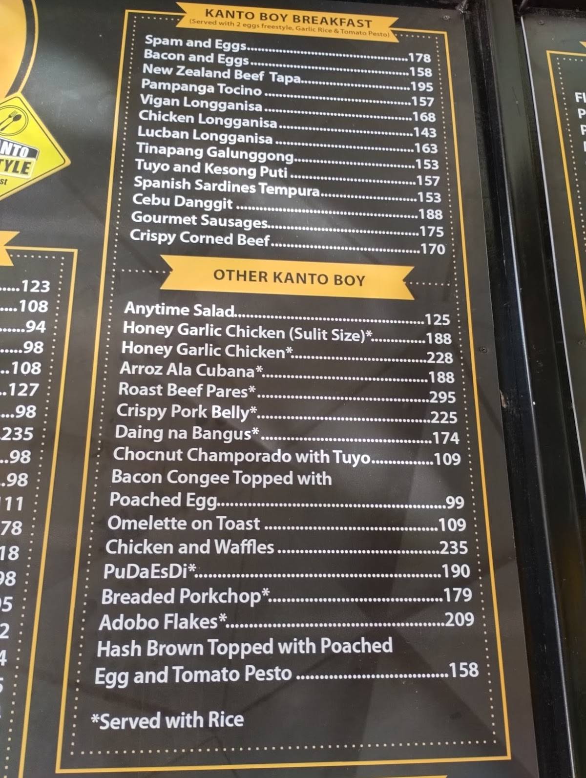 Menu at Kanto Freestyle Breakfast Morato restaurant, Quezon City, J2HM+QH4