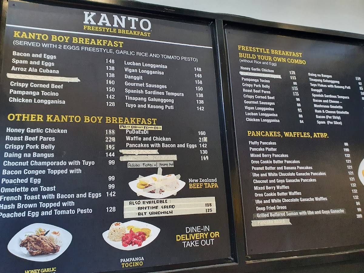 Menu at Kanto Freestyle Breakfast Morato restaurant, Quezon City, J2HM+QH4