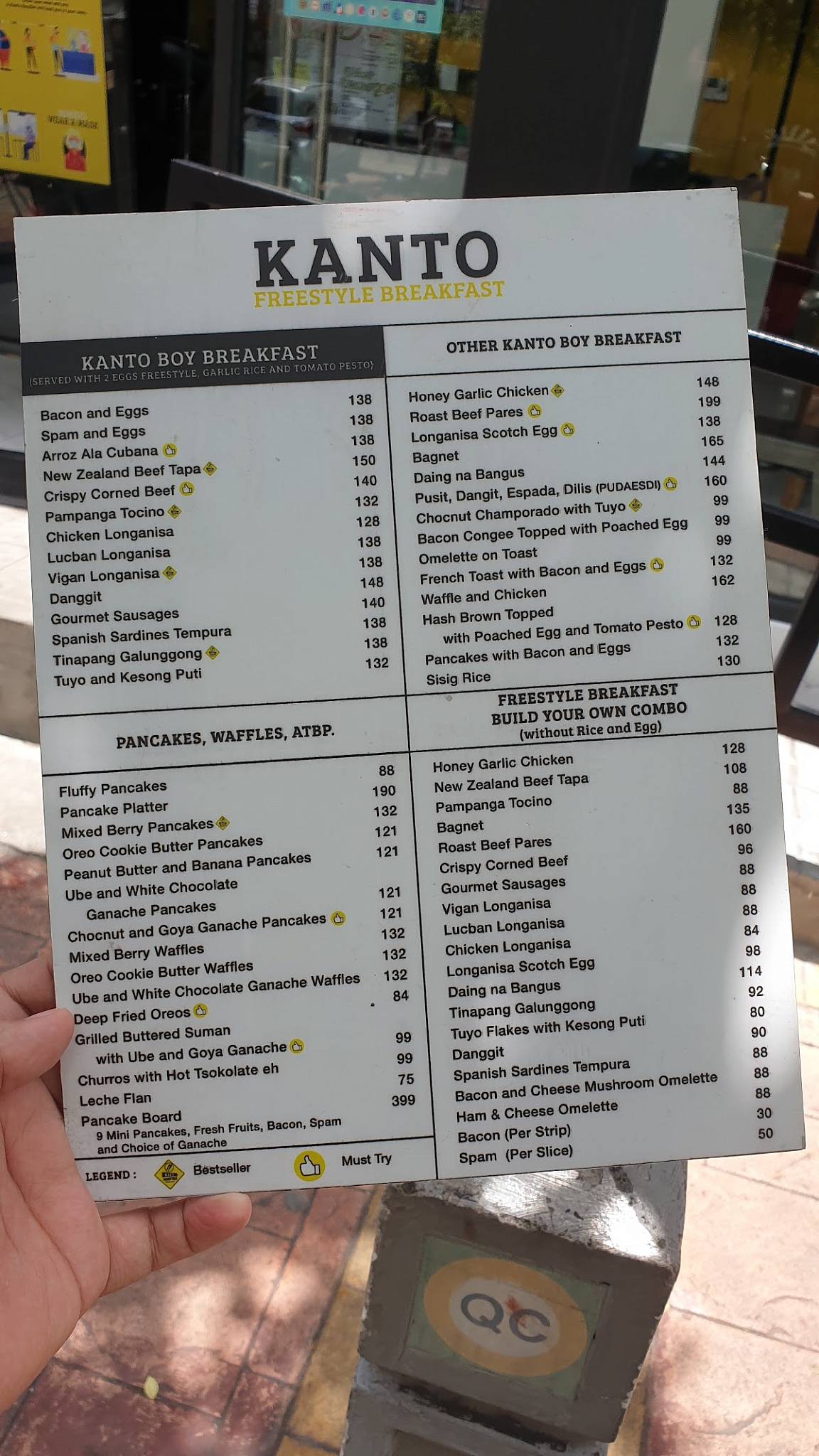 Menu at Kanto Freestyle Breakfast Morato restaurant, Quezon City, J2HM+QH4