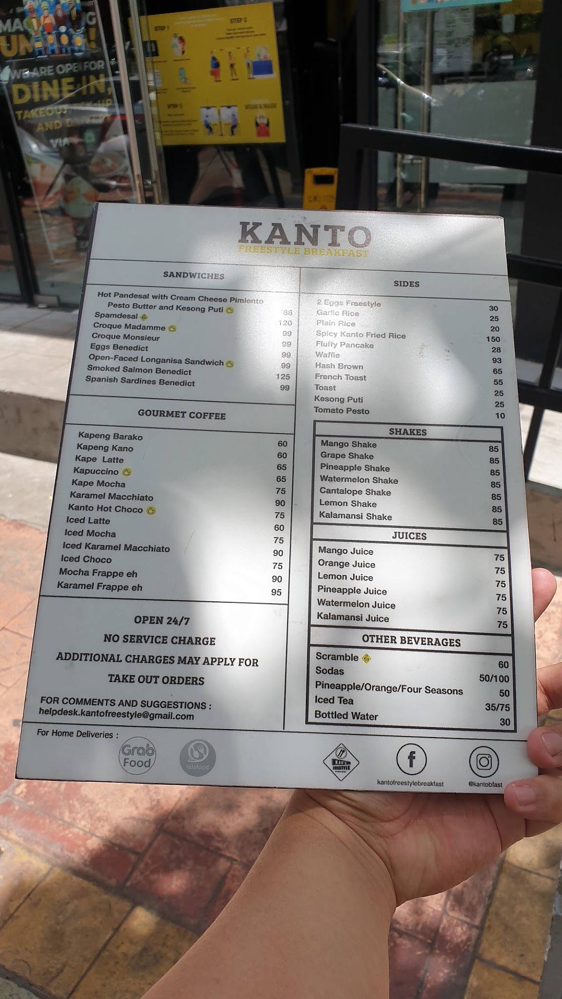 Menu at Kanto Freestyle Breakfast Morato restaurant, Quezon City, J2HM+QH4