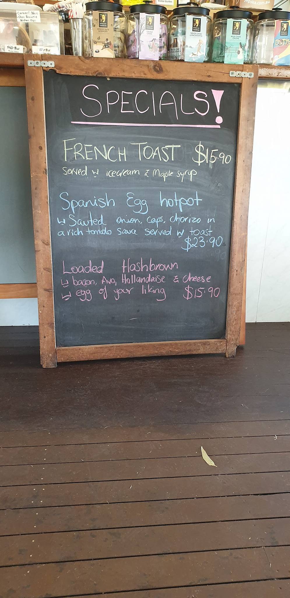 Menu at Waterfall Cafe, Kariong
