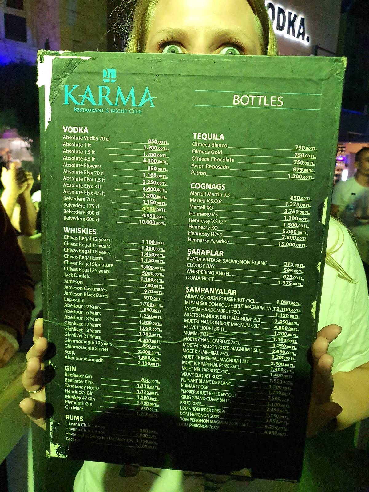 Carta de Karma Restaurant & Night Club, Manavgat, Side Mahallesi Turgut ...