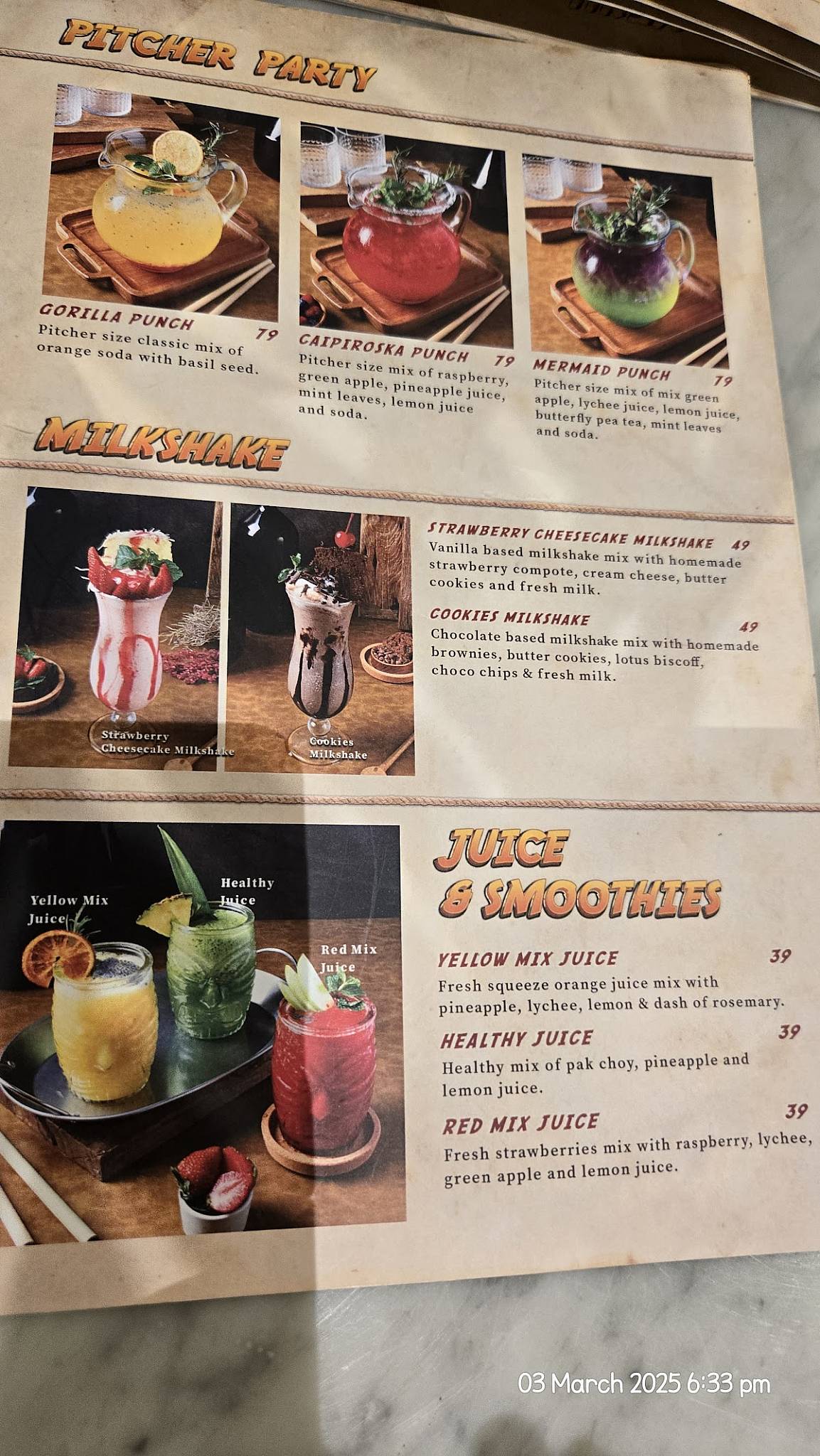 Menu at Karnivor Grand Indonesia cafe, Central Jakarta