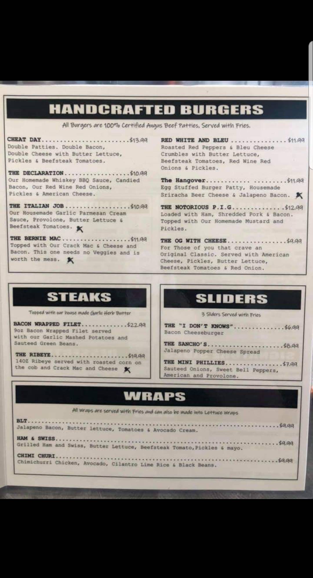 Menu at Scholars and Scoundrels pub & bar, Katy
