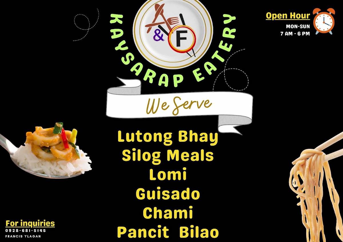 Menu at Kay Sarap Eatery restaurant, Batangas
