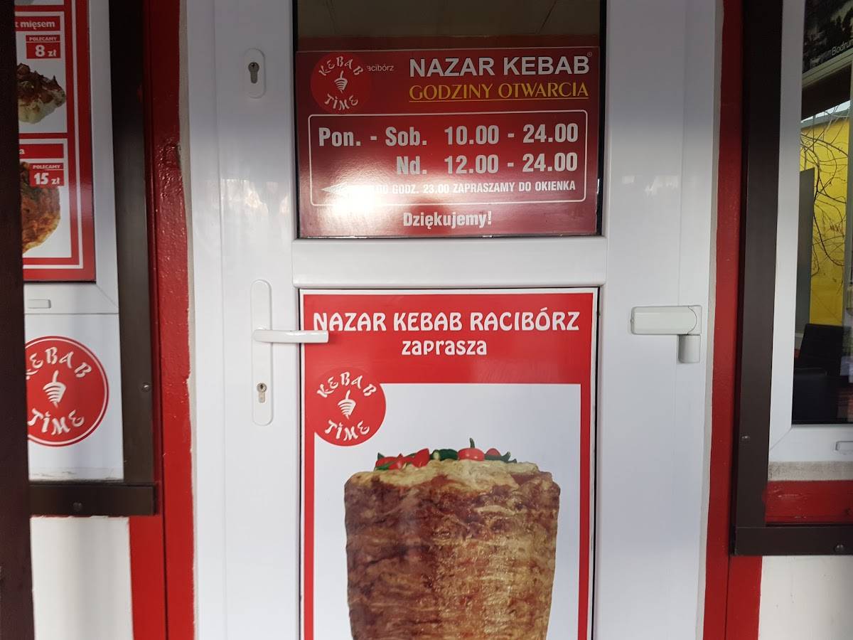 Menu at Kebab Time restaurant, Raciborz