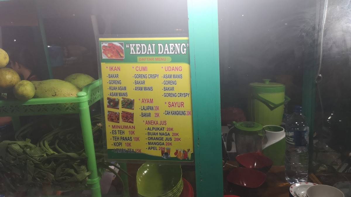Menu at Kedai Daeng Labuan Bajo restaurant, Indonesia