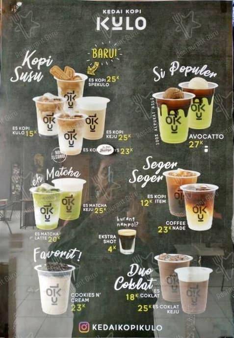 Menu at Kedai Kopi Kulo Pluit, North Jakarta, 15