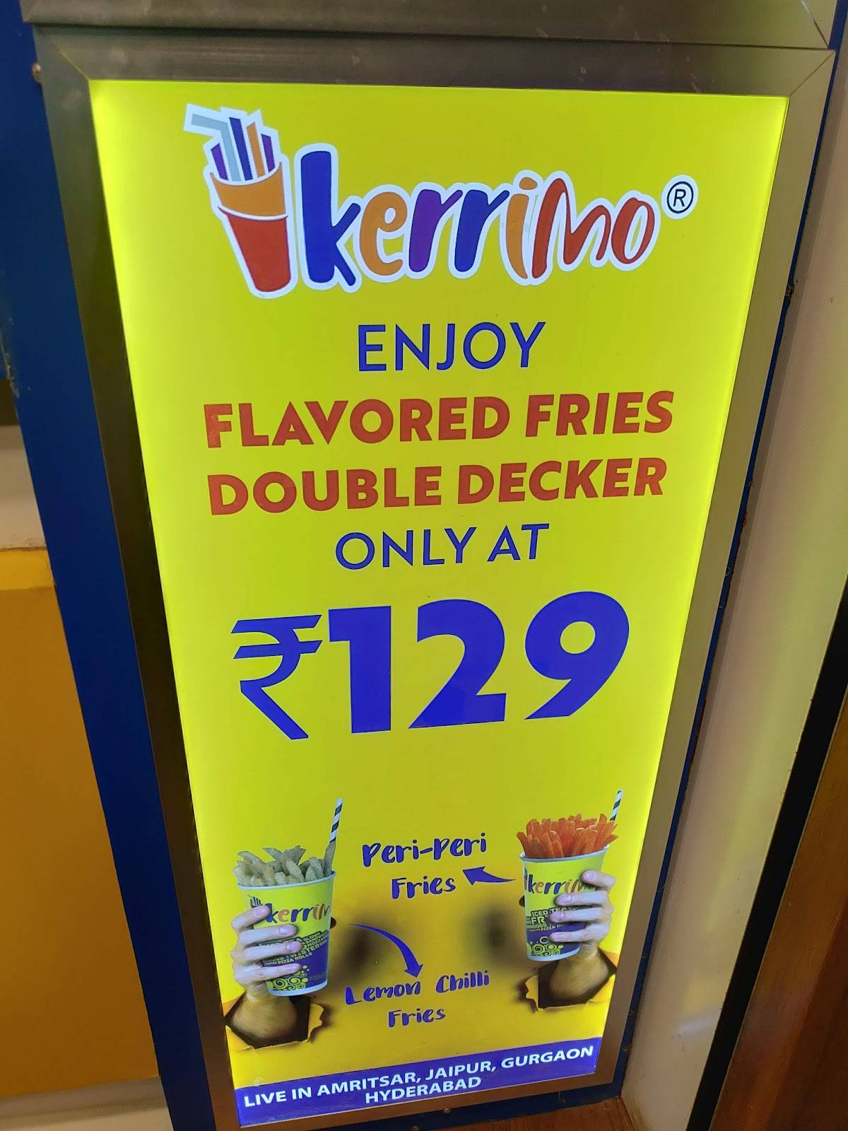 Menu at Kerrimo India, Hyderabad