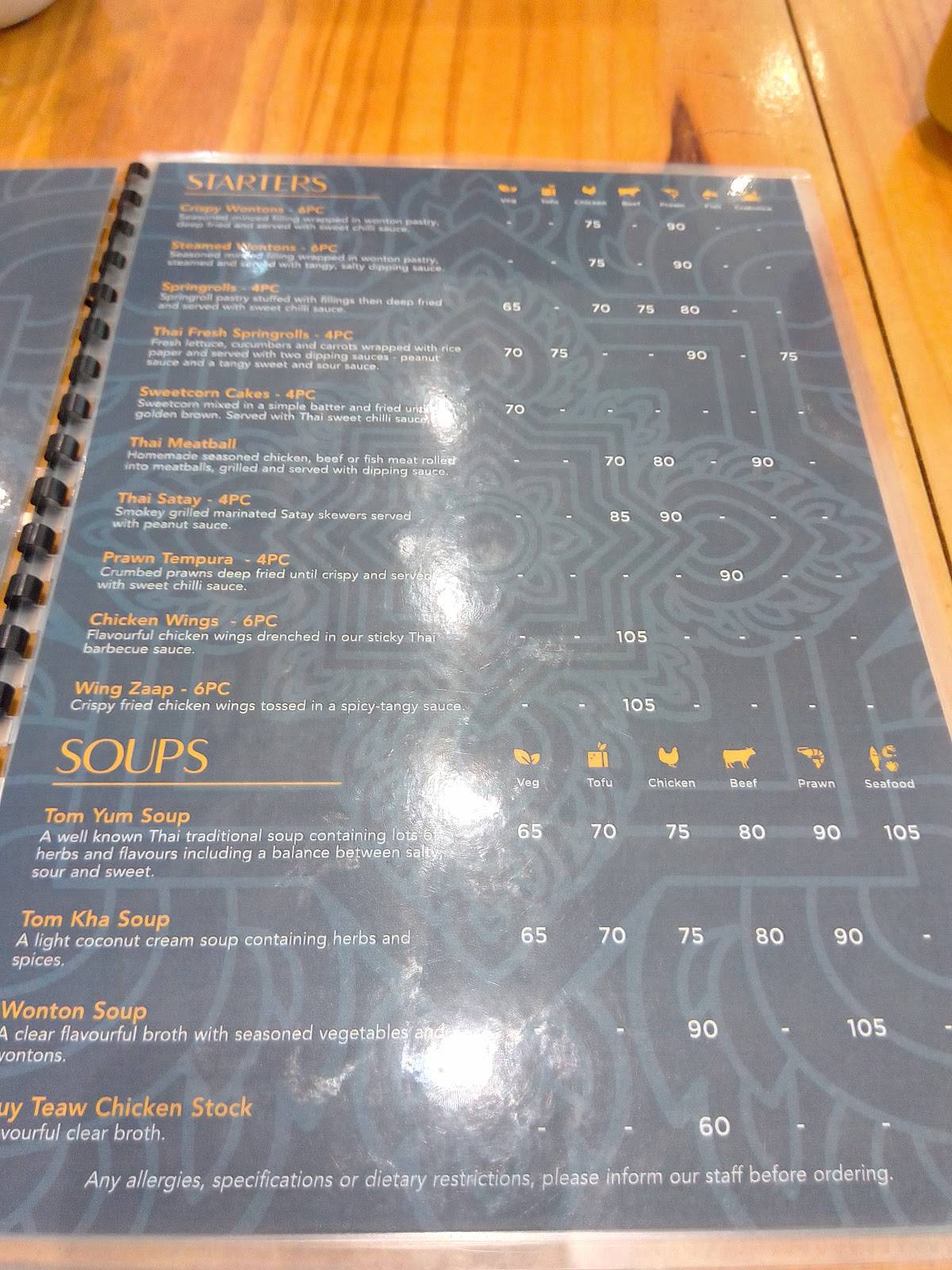 Menu at Khao Hom Halal Thai Cuisine - Diep River restaurant, Cape Town