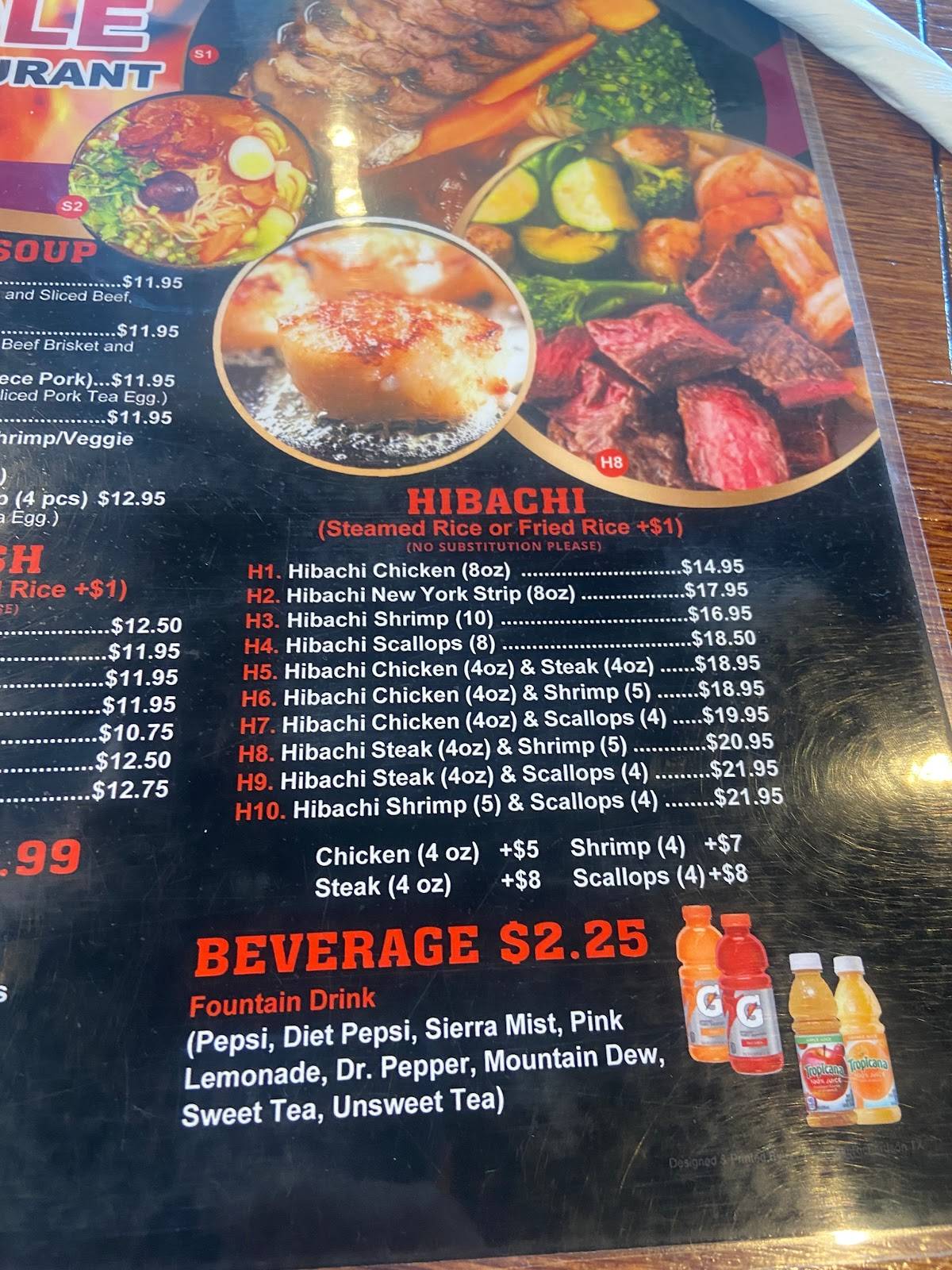 Menu at King Noodle Asian Restaurant, Temple