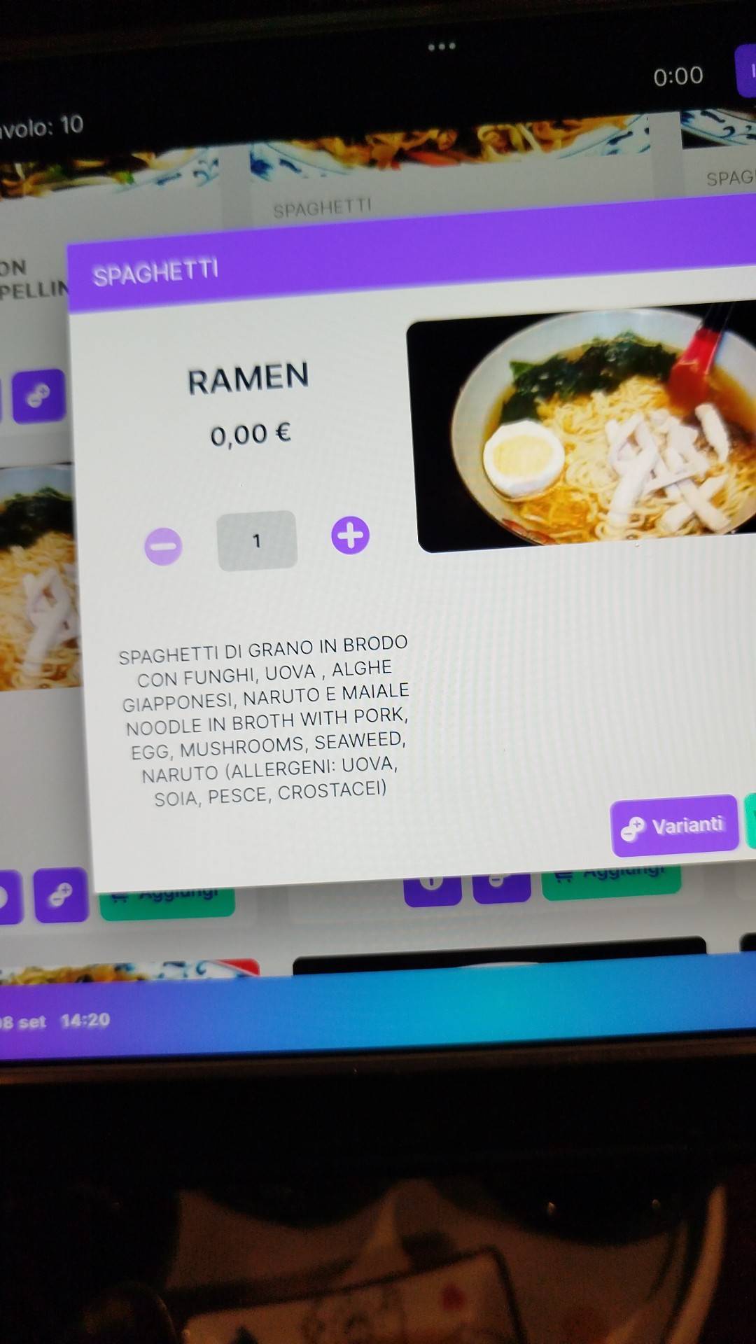 Menu at Kirin Sushi restaurant, Naples