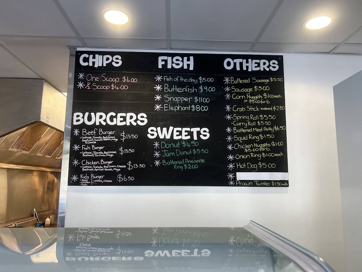 Menu at Kiwi Takeaways fast food, Picton