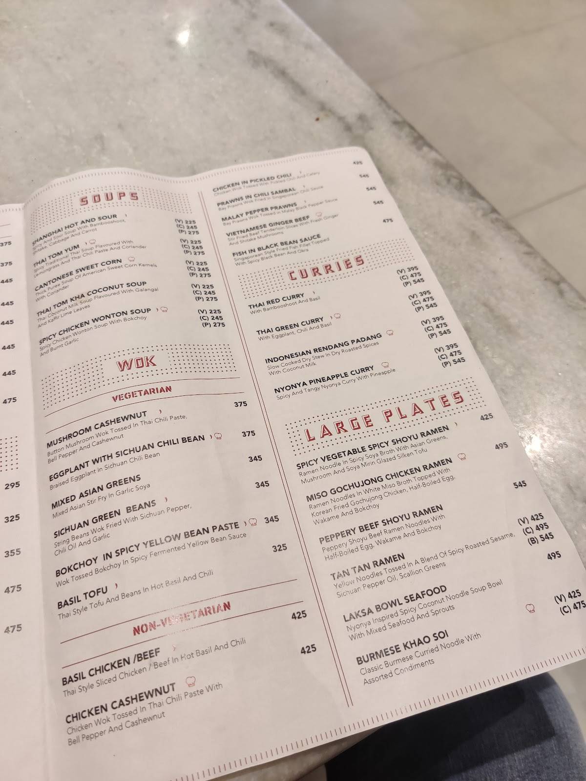 Menu at Little Soi, Ernakulam