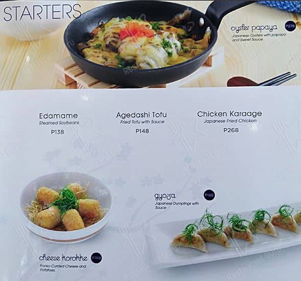 Menu at Koku restaurant, Makati