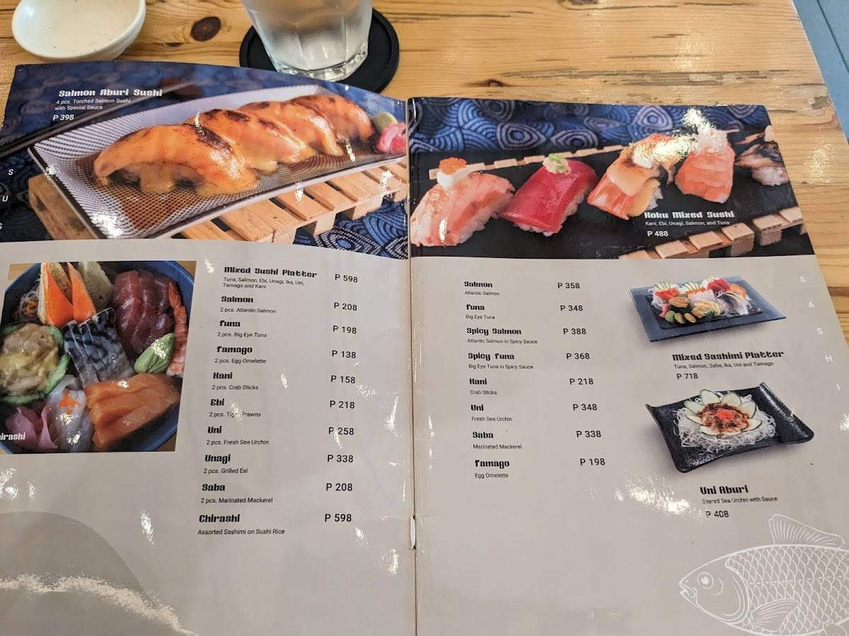 Menu at Koku restaurant, Makati