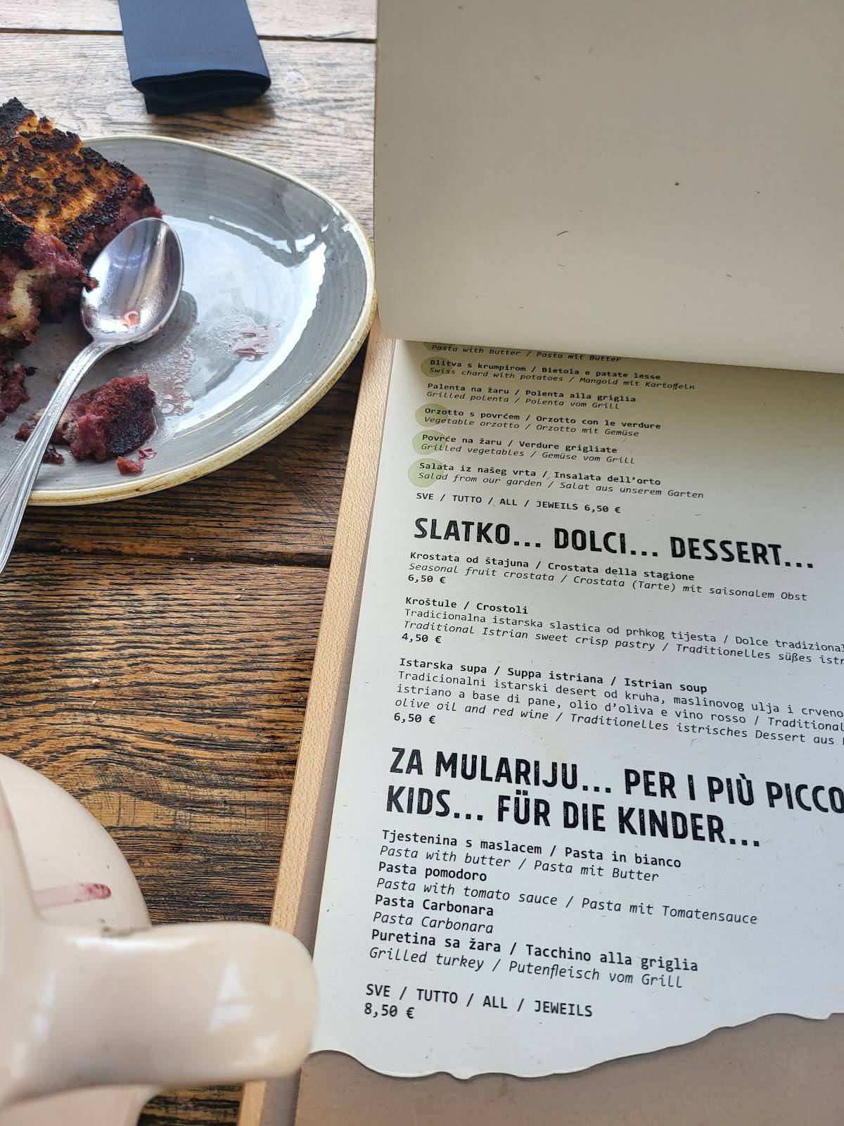Menu at Konoba Bokoon restaurant, Funtana