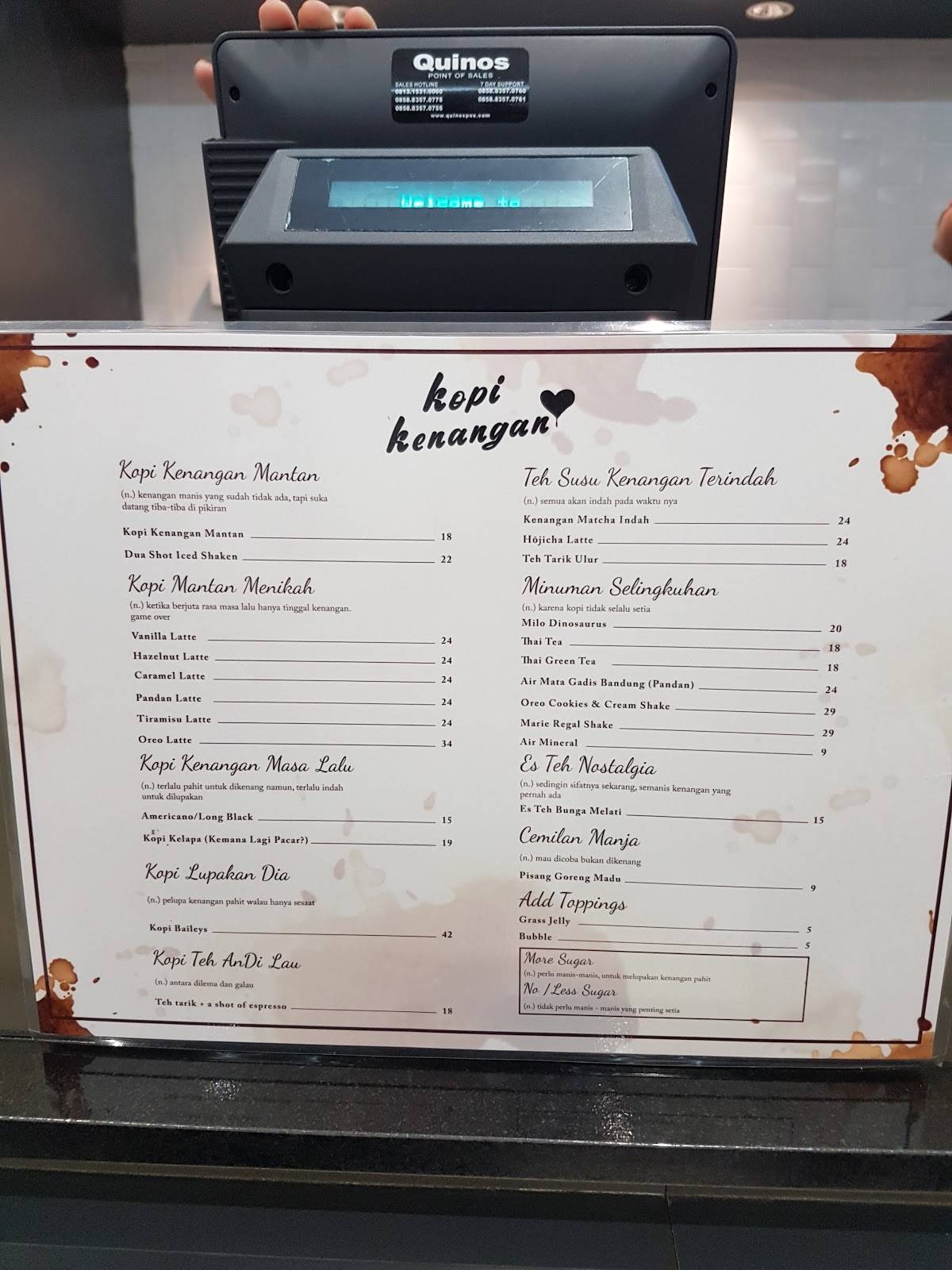 Menu at Kopi Kenangan - Lippo Mall Puri (2), West Jakarta, Lippo Mall ...
