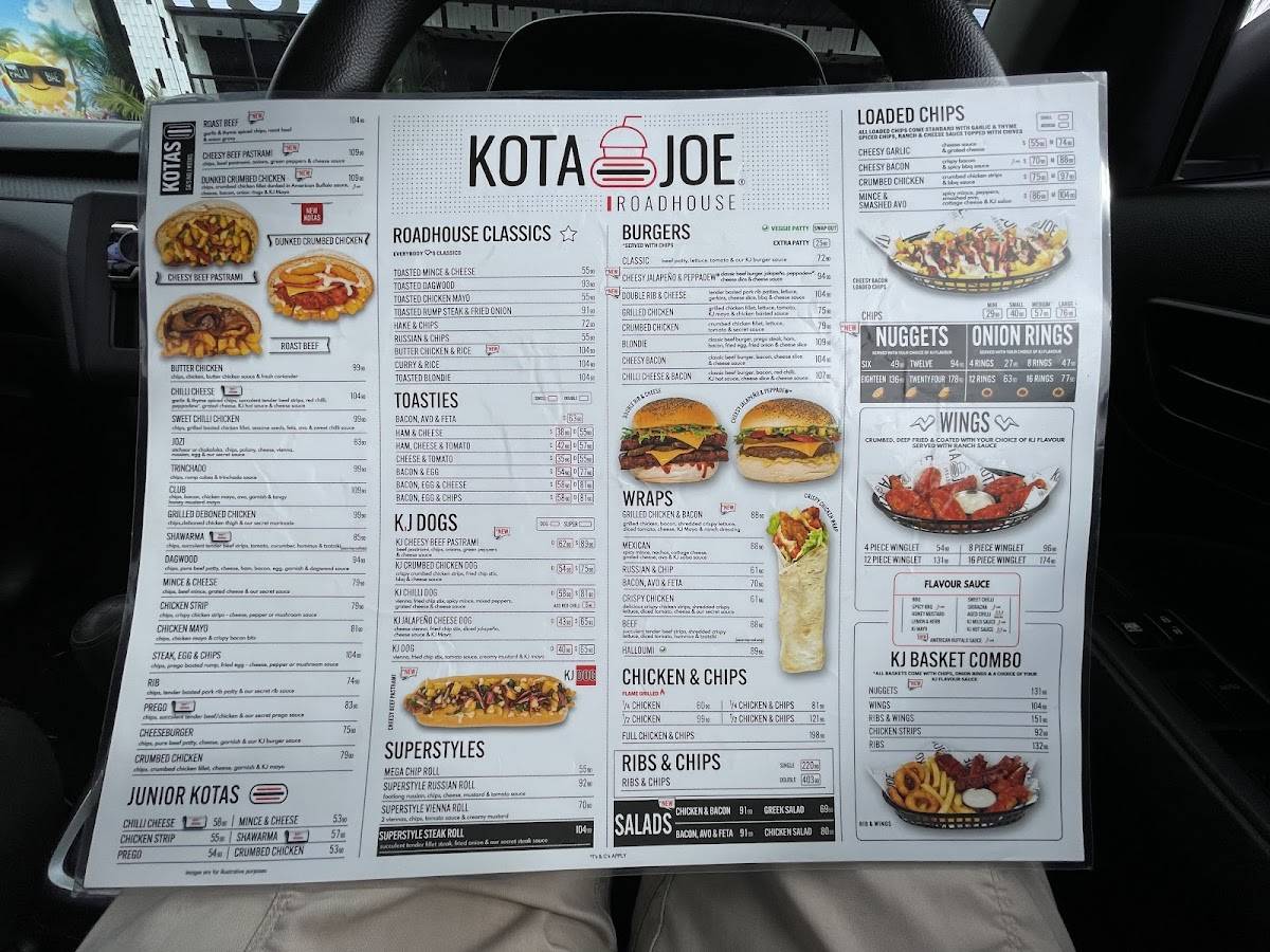 Menu at Kota Joe Roadhouse - Boksburg restaurant, Boksburg, 141 N Rand Rd