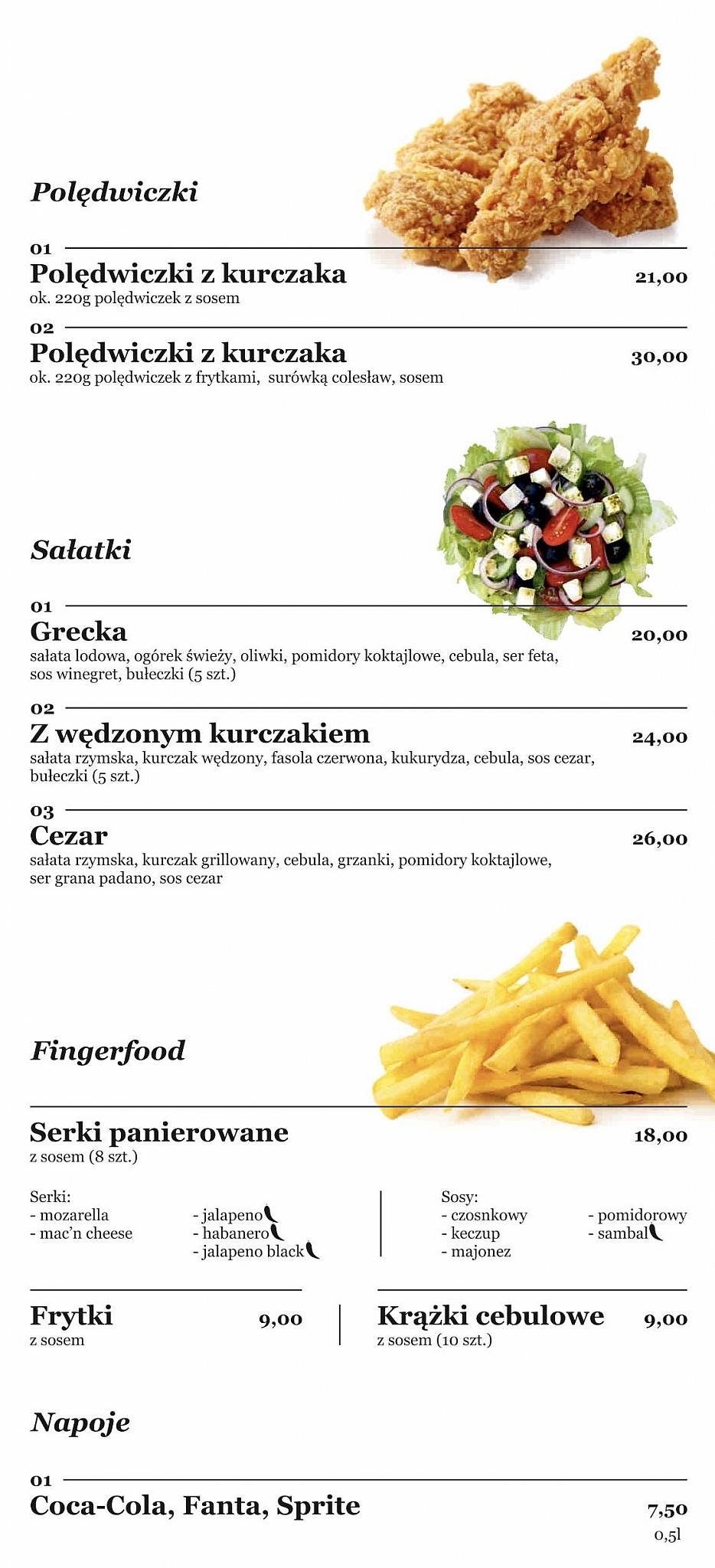 Menu at Strefa Otmęt restaurant, Krapkowice