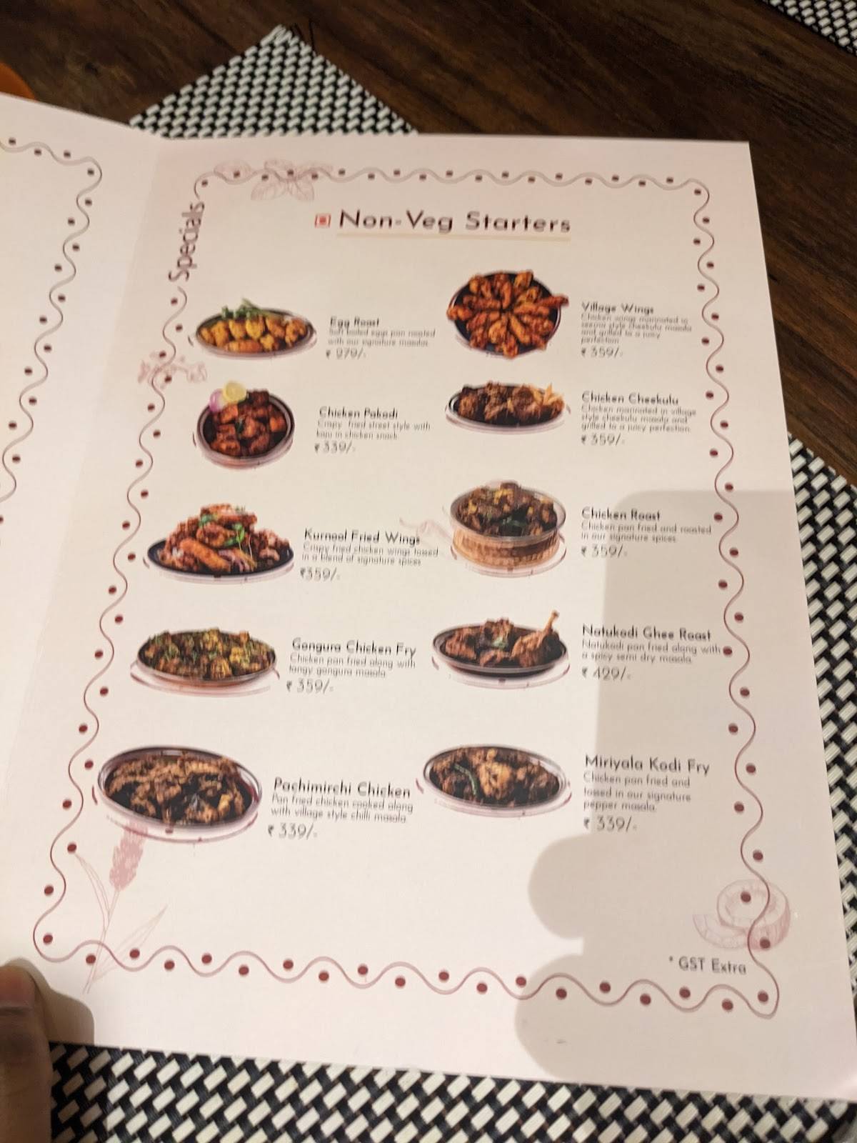 Menu at Kritunga Restaurant - Kokapet, Hyderabad