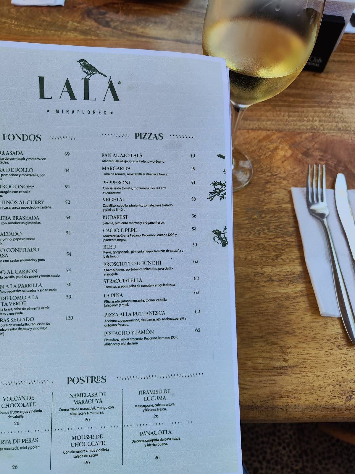 Carta del restaurante LALÁ MIRAFLORES, Miraflores, C. 2 del Mayo 701