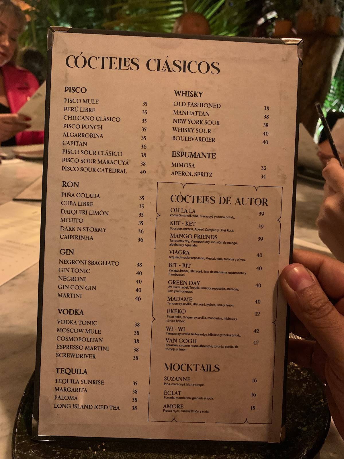 Carta del restaurante LALÁ MIRAFLORES, Miraflores, C. 2 del Mayo 701