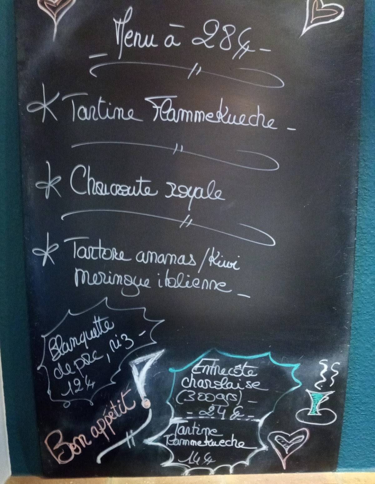 Menu au L'Alambic restaurant, Jarnac