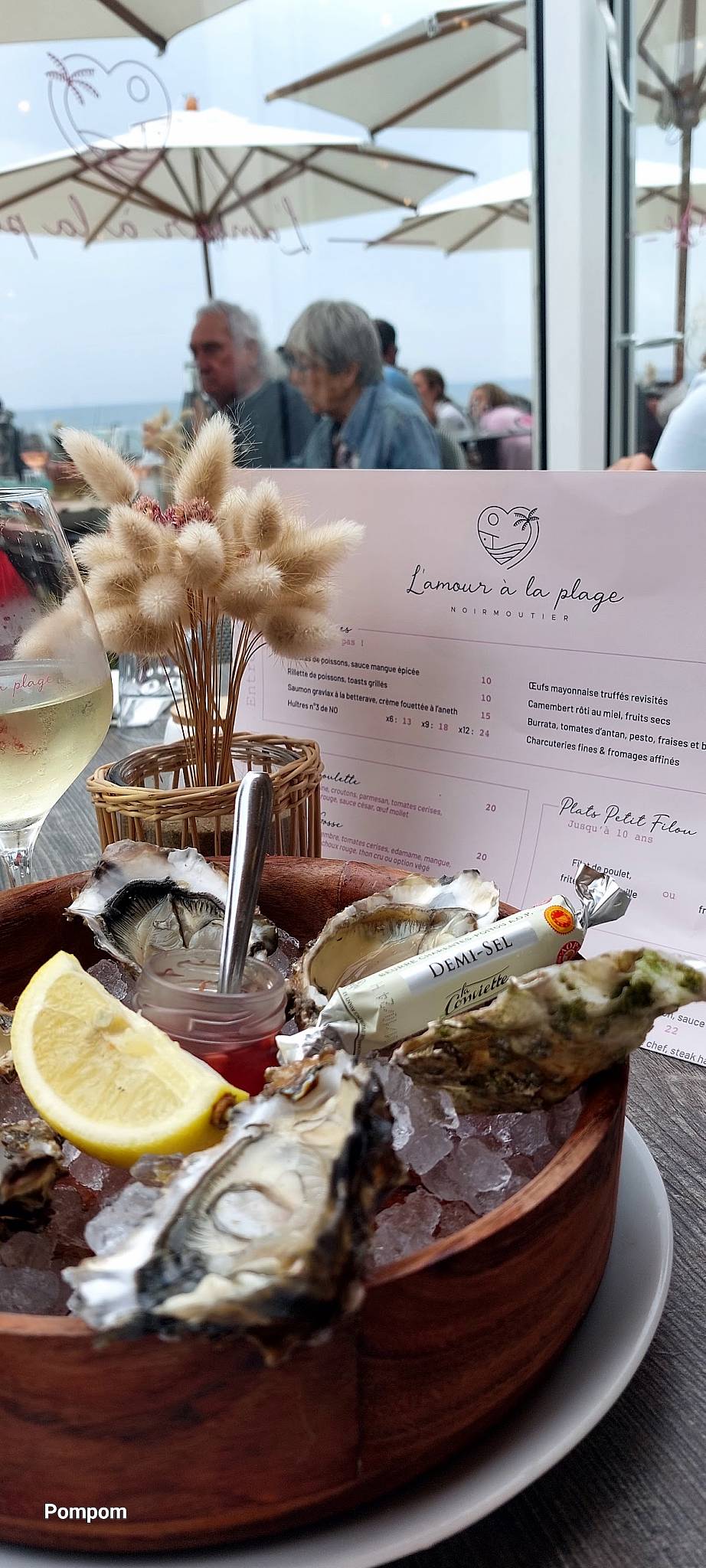 Menu au L'amour À La Plage restaurant, Noirmoutier-en-l'Île