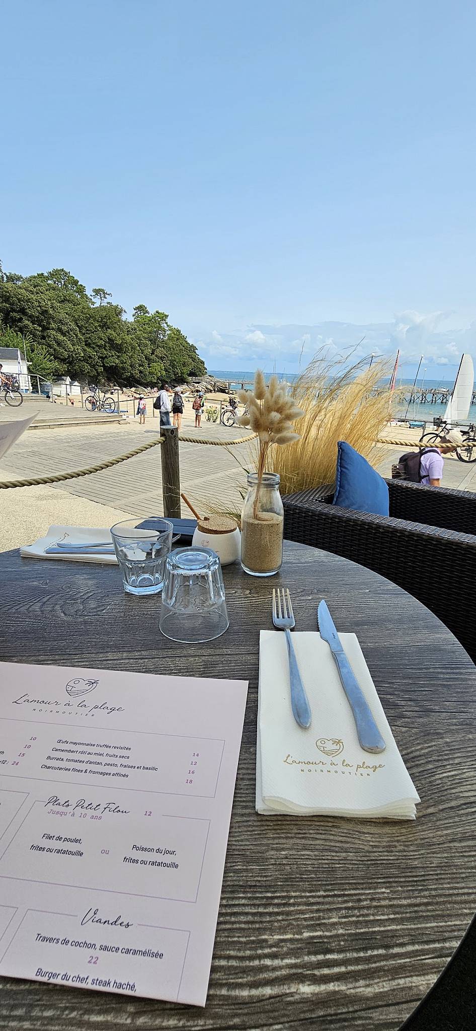 Menu au L'amour À La Plage restaurant, Noirmoutier-en-l'Île