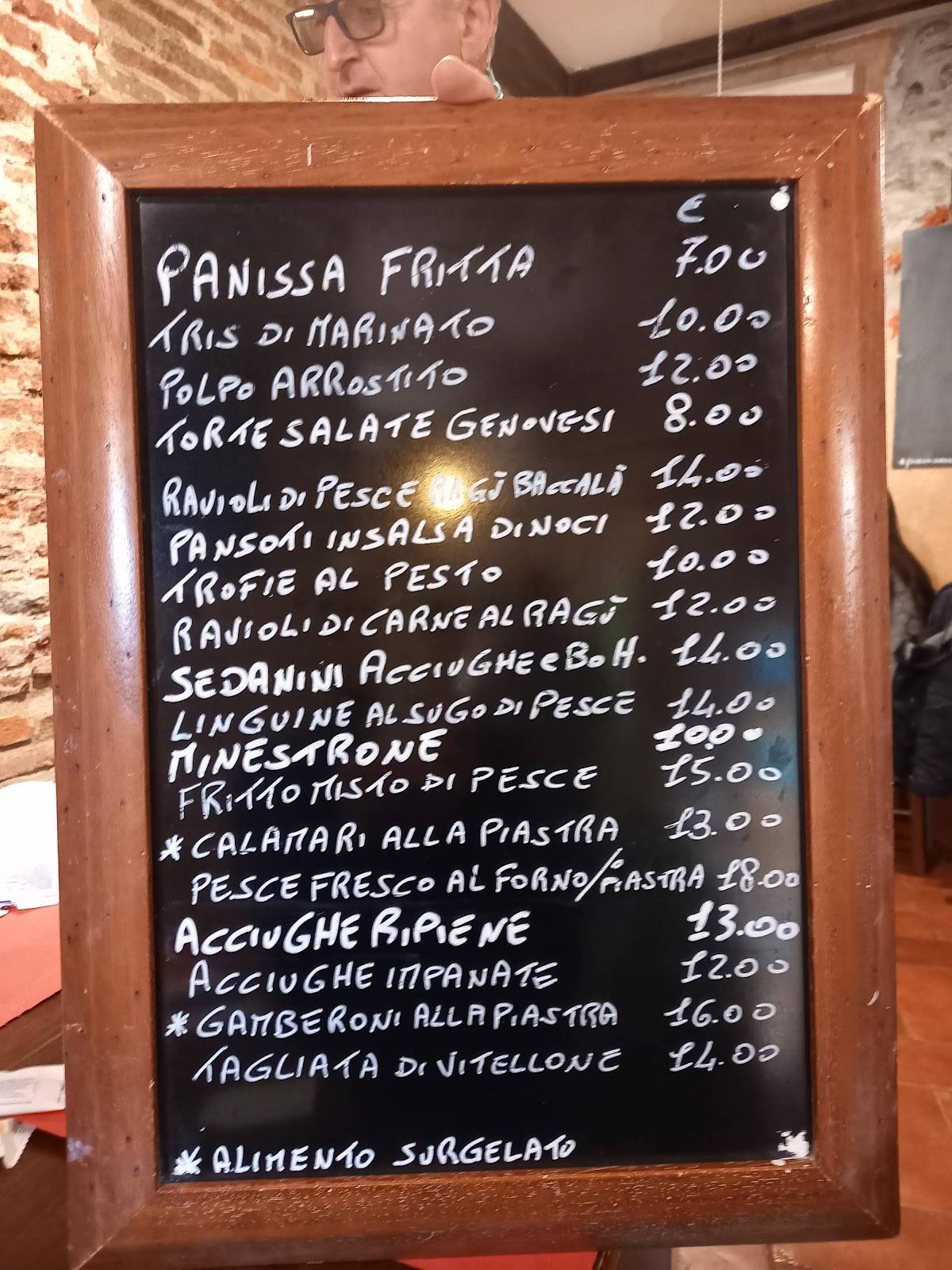 Speisekarte von L'Osteria c'era una Volta restaurant, Arenzano