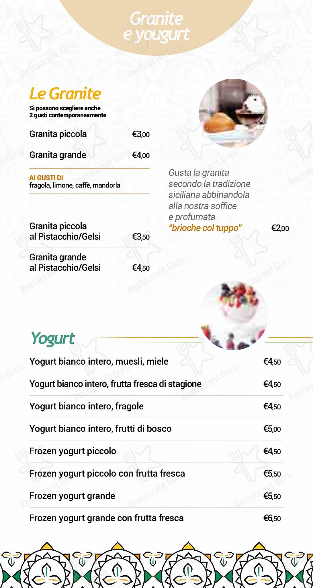 Speisekarte von La Cannoleria Siciliana - Via Tiburtina, ROM