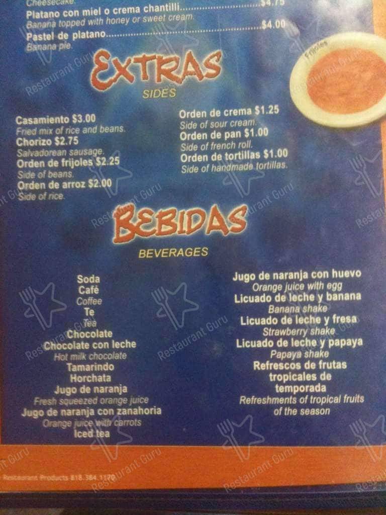 Menu at La Carreta restaurant, Thousand Oaks