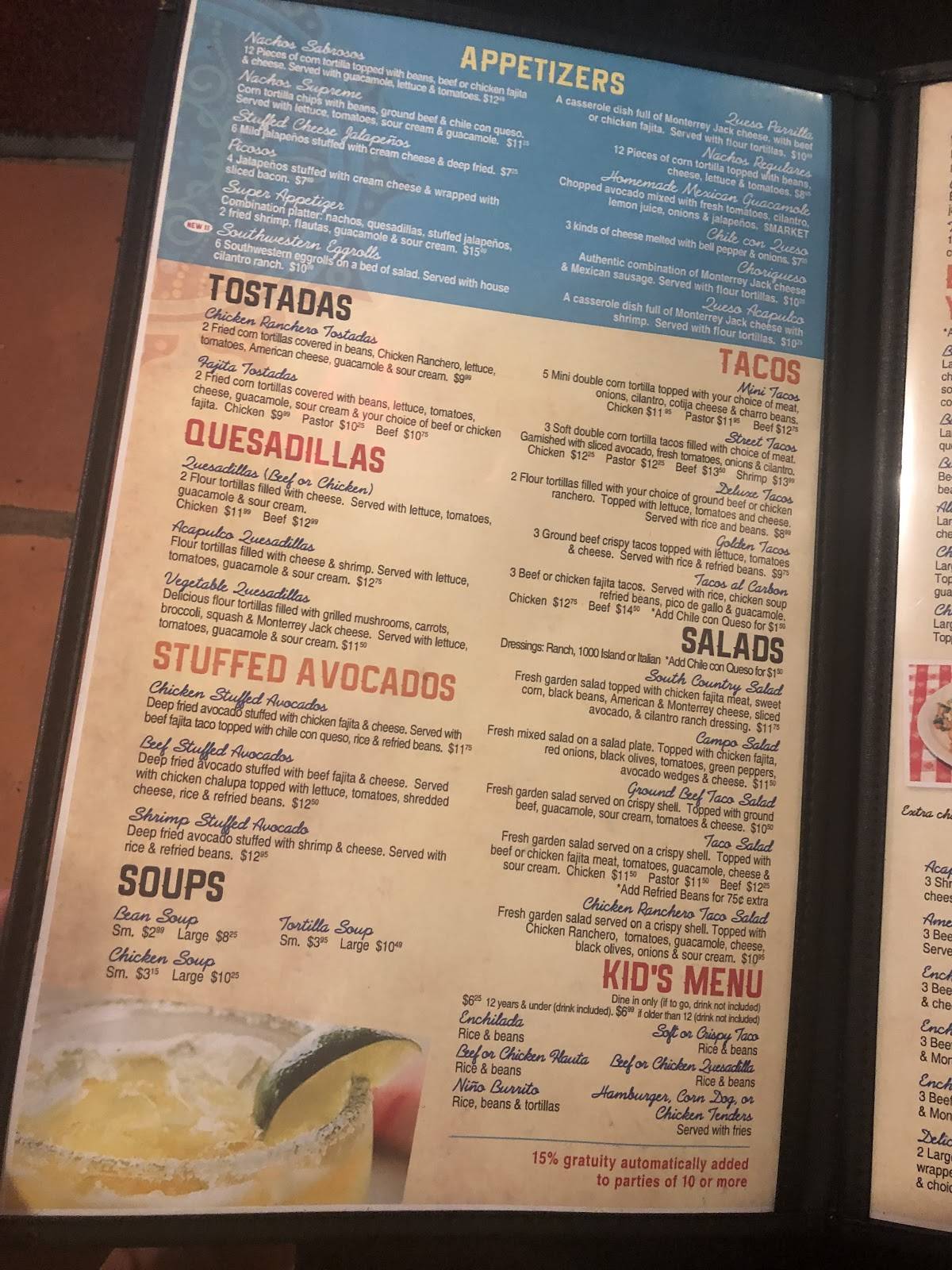 Menu at La Casona restaurant, Bay City