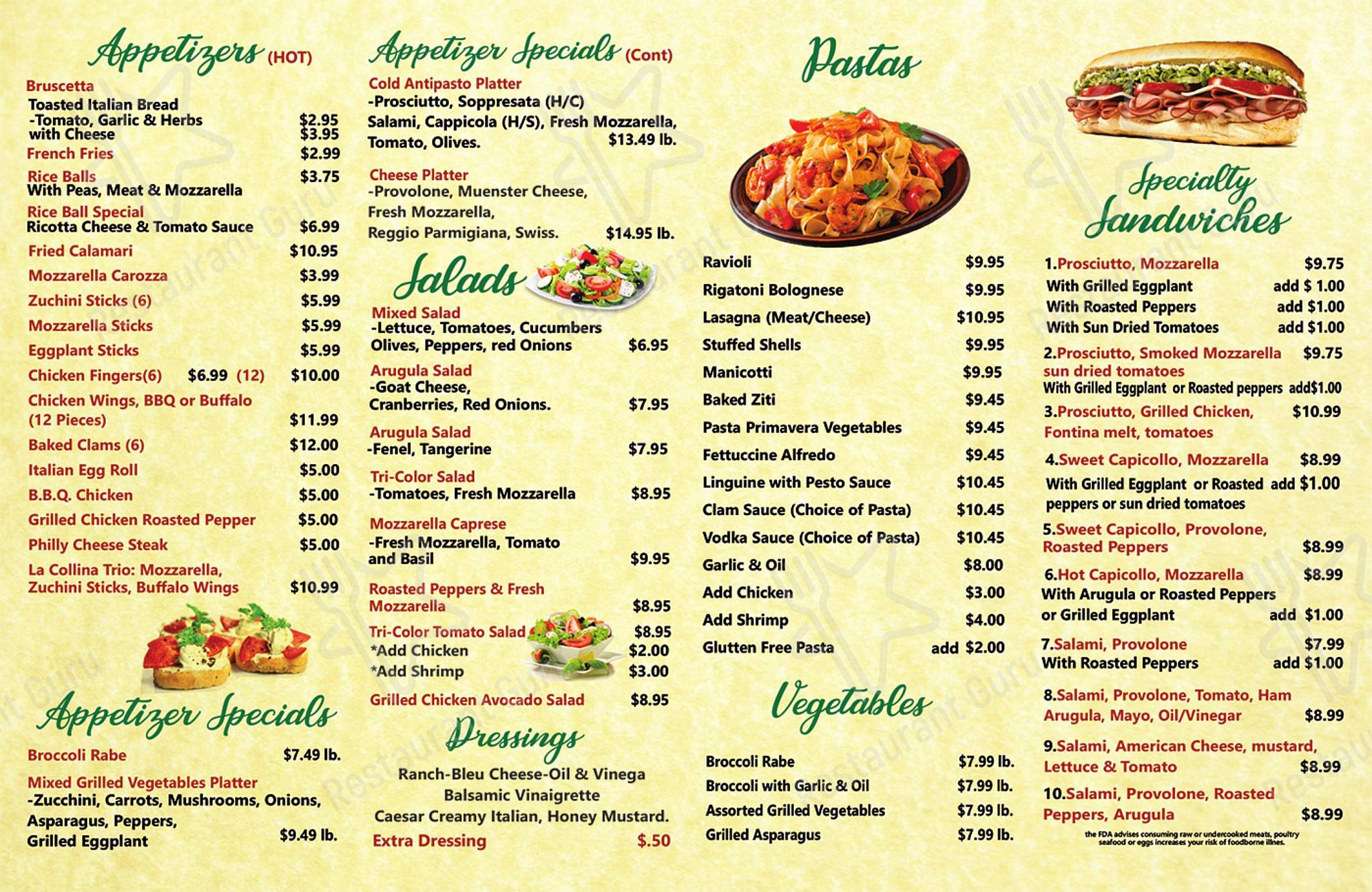 Menu at La Collina Italian Specialty Pizza & Salumeria pizzeria, North ...