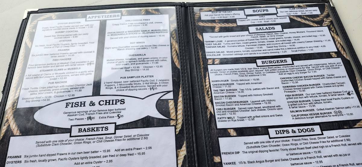 Carta de La Conner Pub & Eatery, La Conner