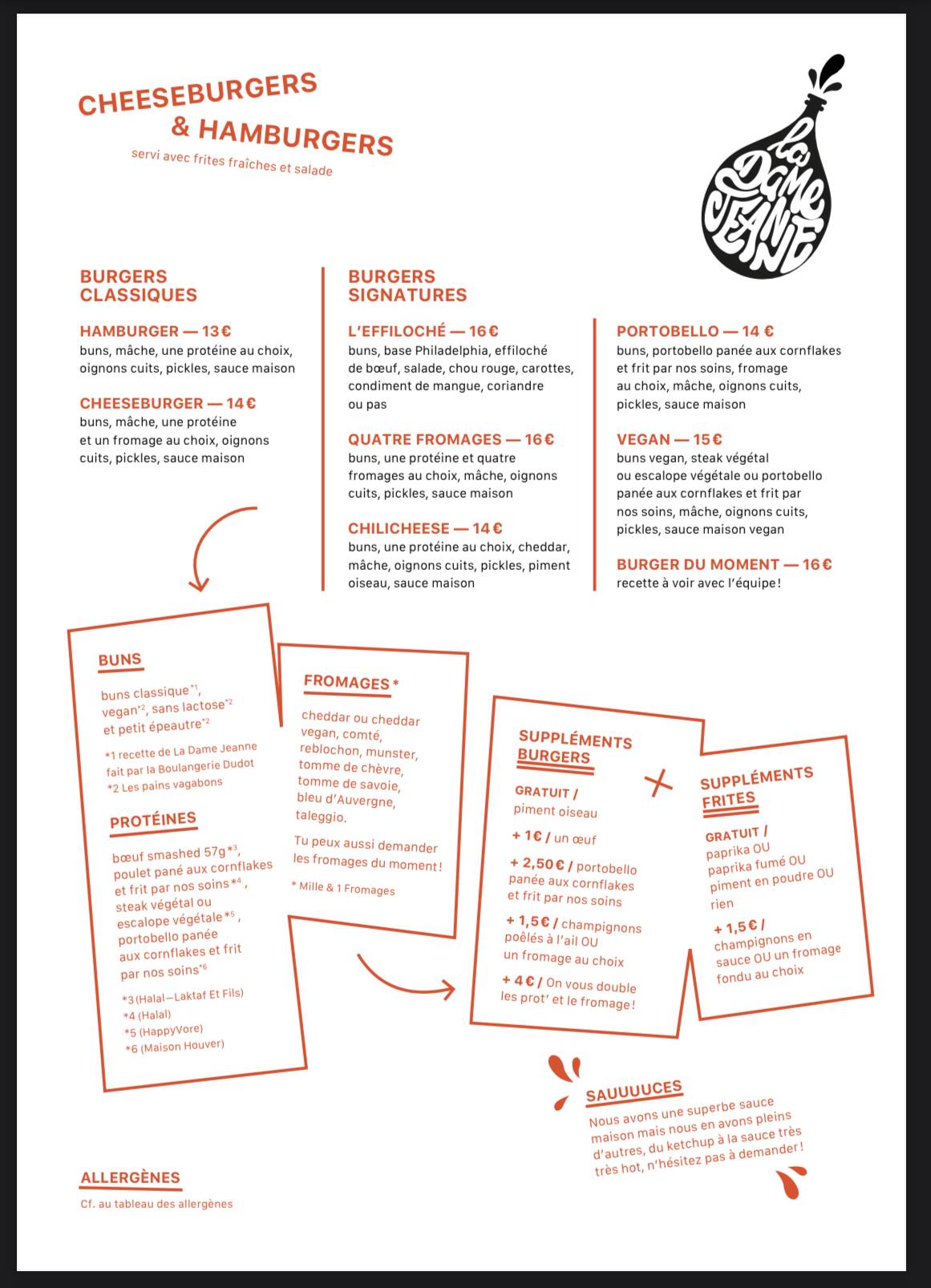Menu au La Dame Jeanne pub et bar, Metz, 24 Pl. du Quarteau
