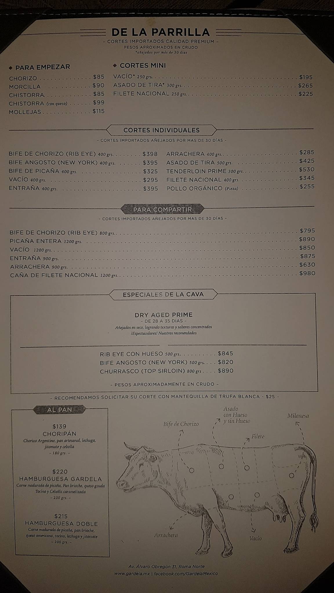 Carta del restaurante La Docena Roma, Ciudad López Mateos, Av. Álvaro ...