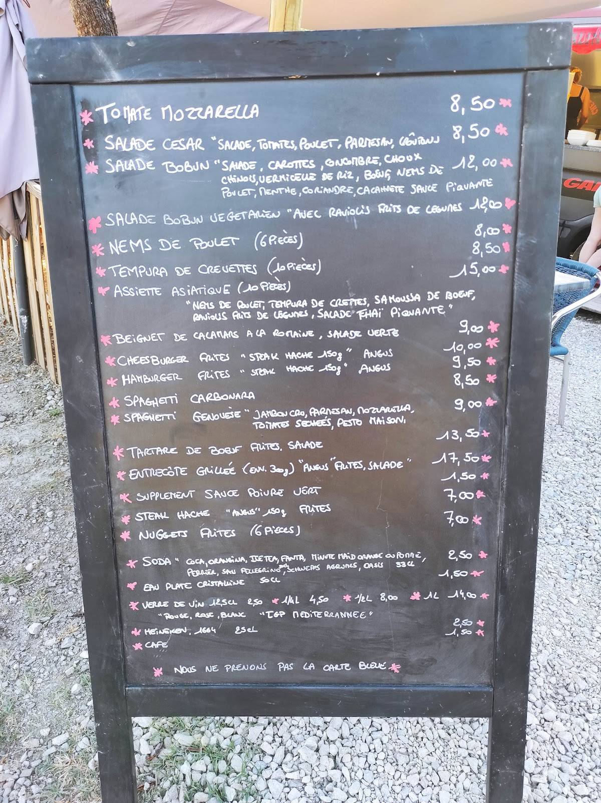 Menu au La Galinette restaurant, La Croix-Valmer, 29-13 Bd de la Mer