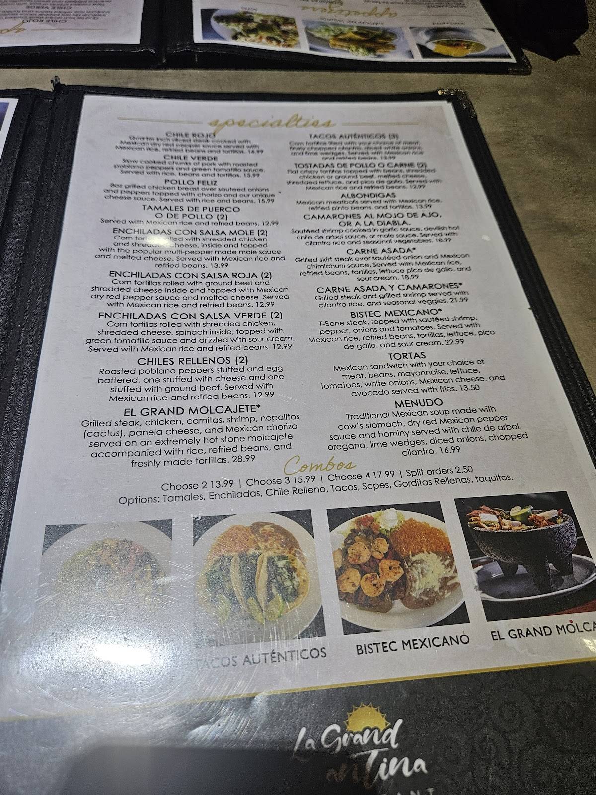 Menu at La Grand Cantina pub & bar, Lawton