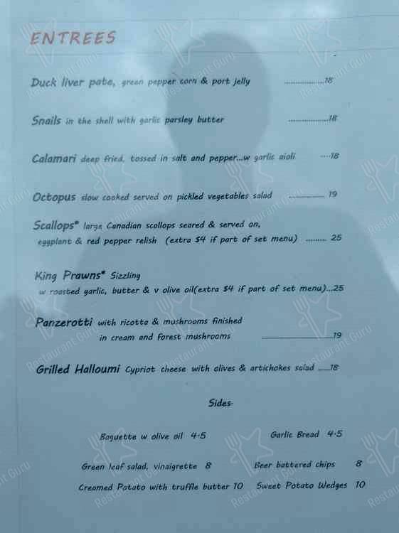 Menu at BBQ Brazilian restaurant, Crows Nest, 35 Albany St