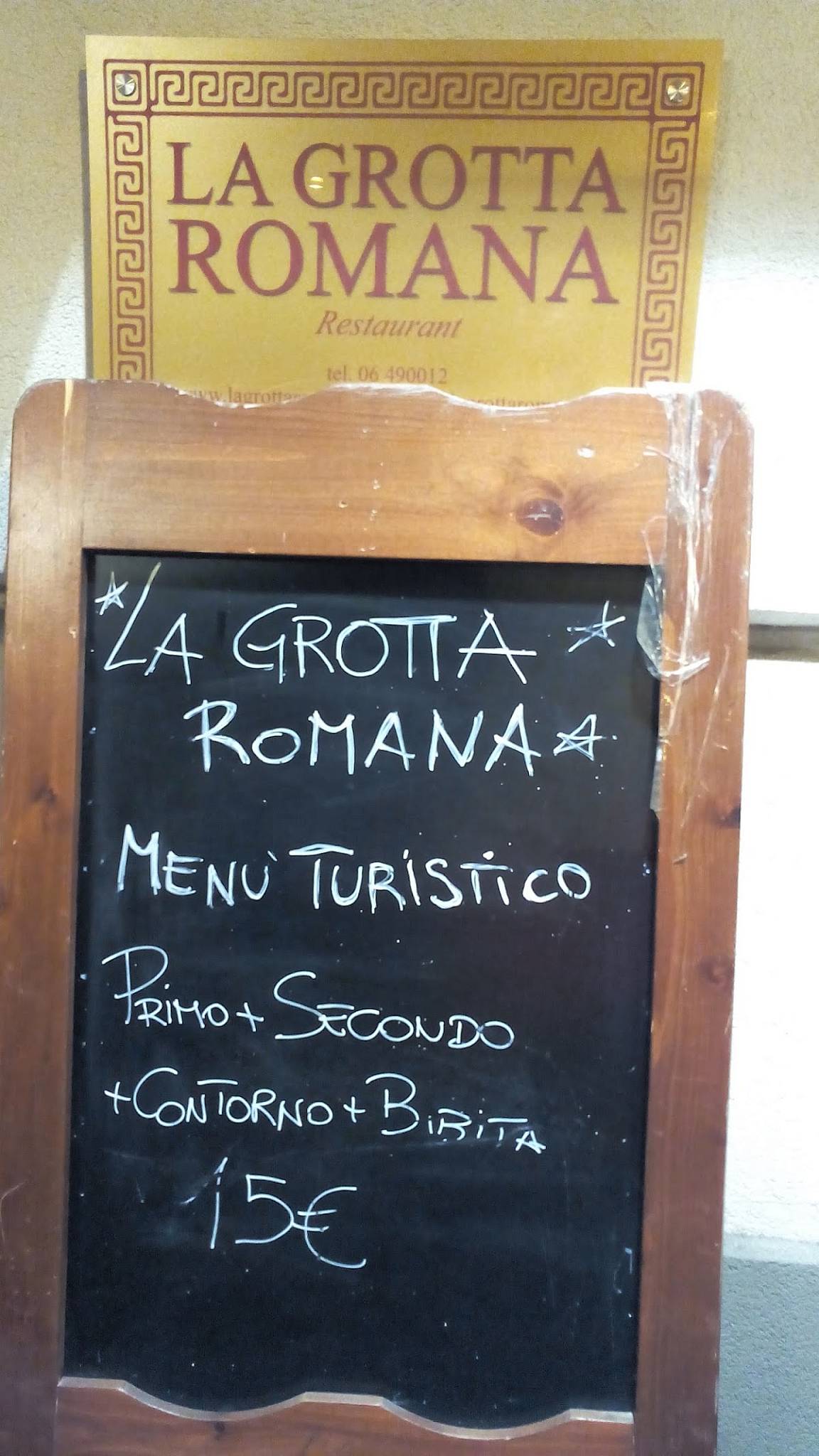 Menu At La Grotta Romana Restaurant Rome Via Palestro