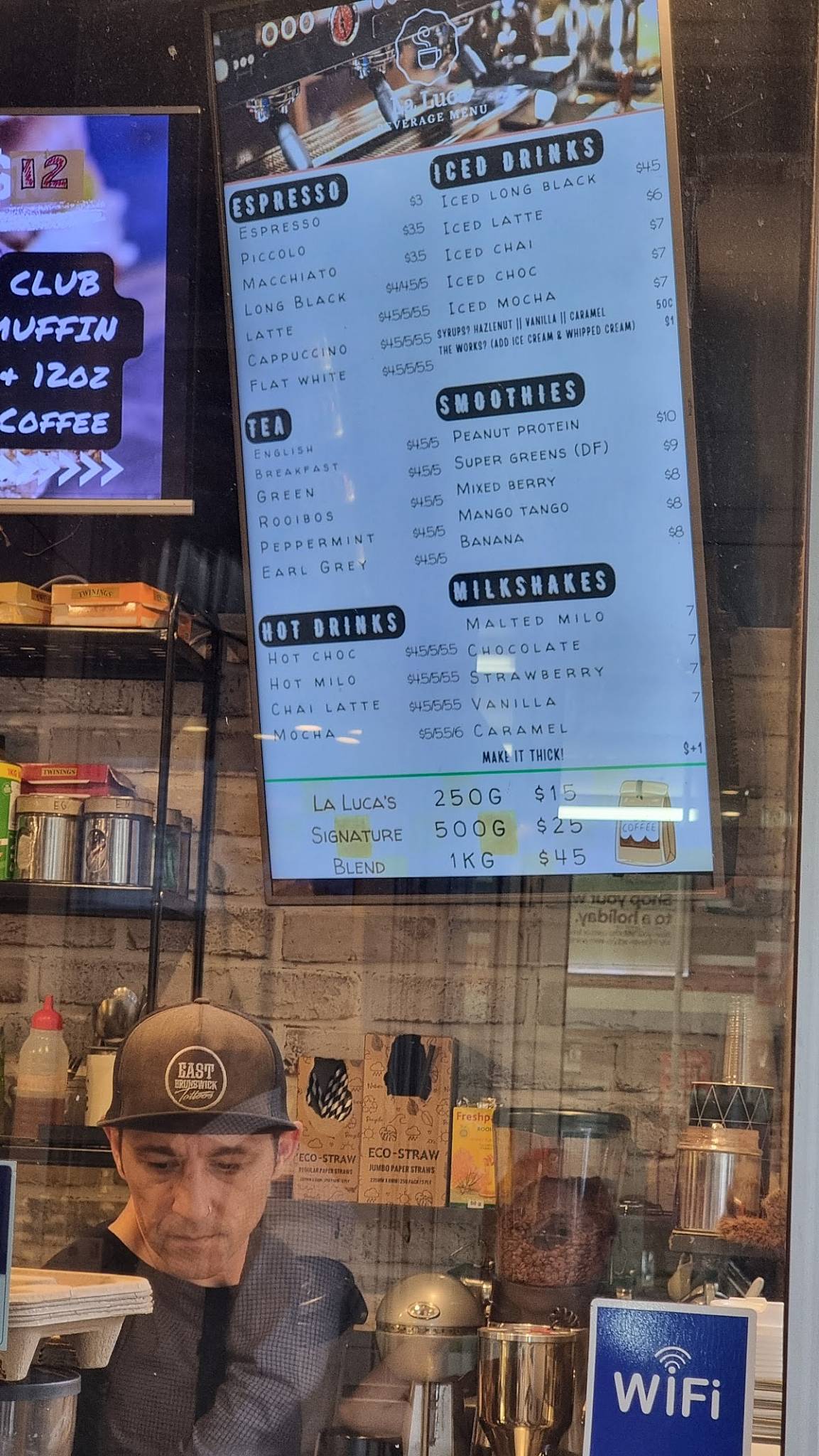 Menu at La Luca Cucina restaurant, Brisbane City