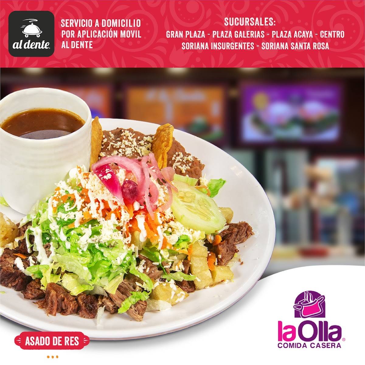 Carta de La Olla Restaurant Plaza Acaya, Mazatlán, Plaza Senderos