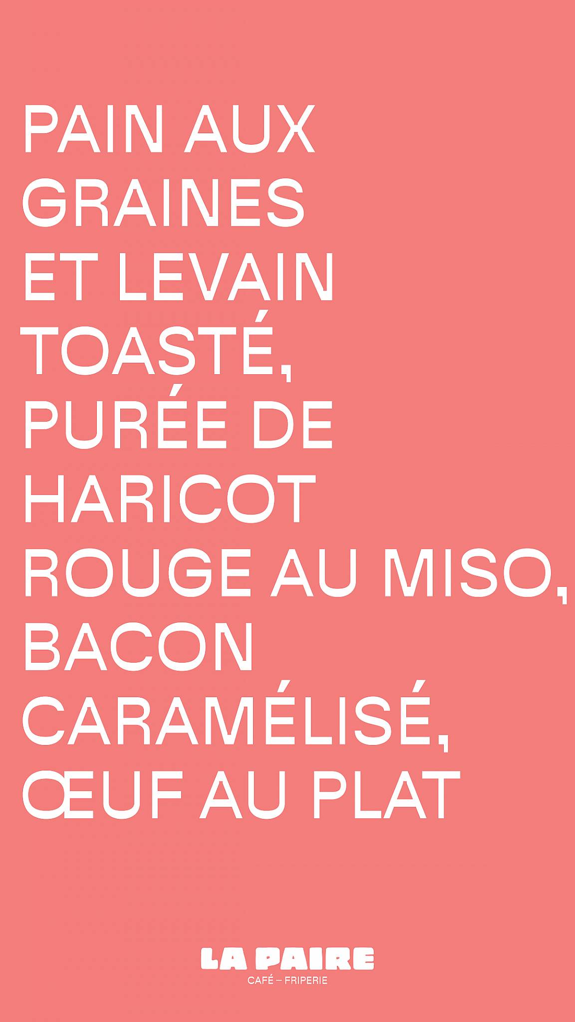 Menu da La Paire, Ginevra