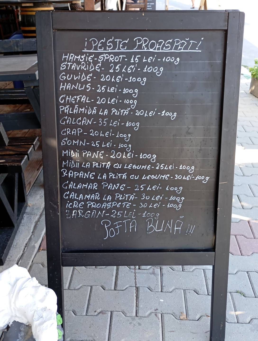 Carta de La Pescăria lui Marin, Neptun, Strada Faleza Neptun