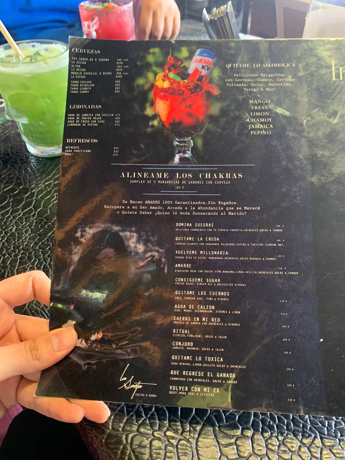 Carta de La Santa Kitchen Bar, Monterrey