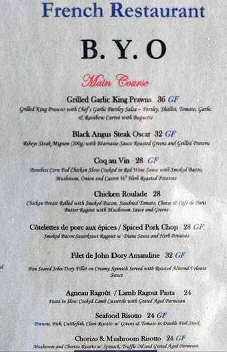 Menu at La saveur French Restaurant, Balmain