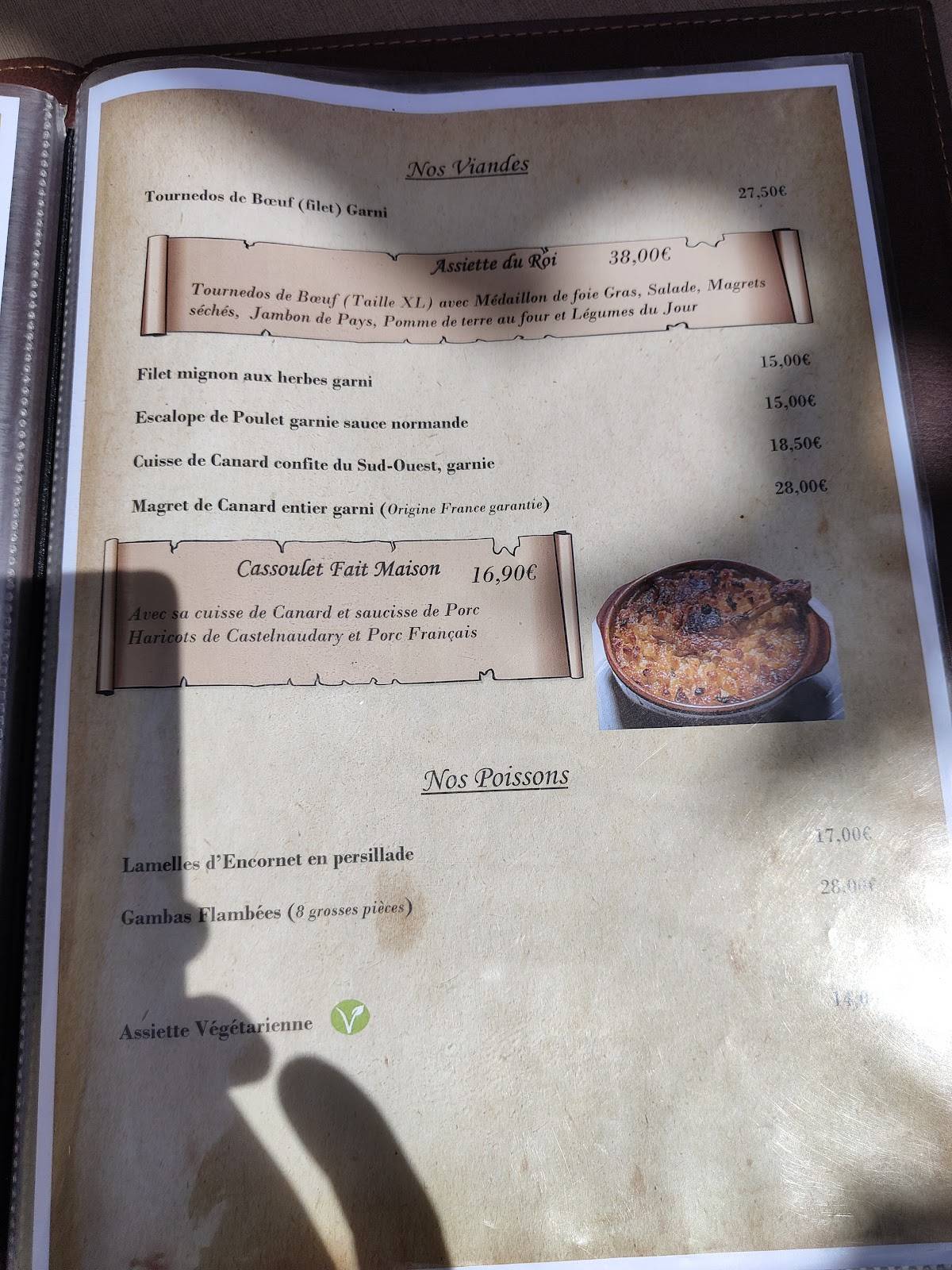 Menu au La Table Ronde restaurant, Carcassonne