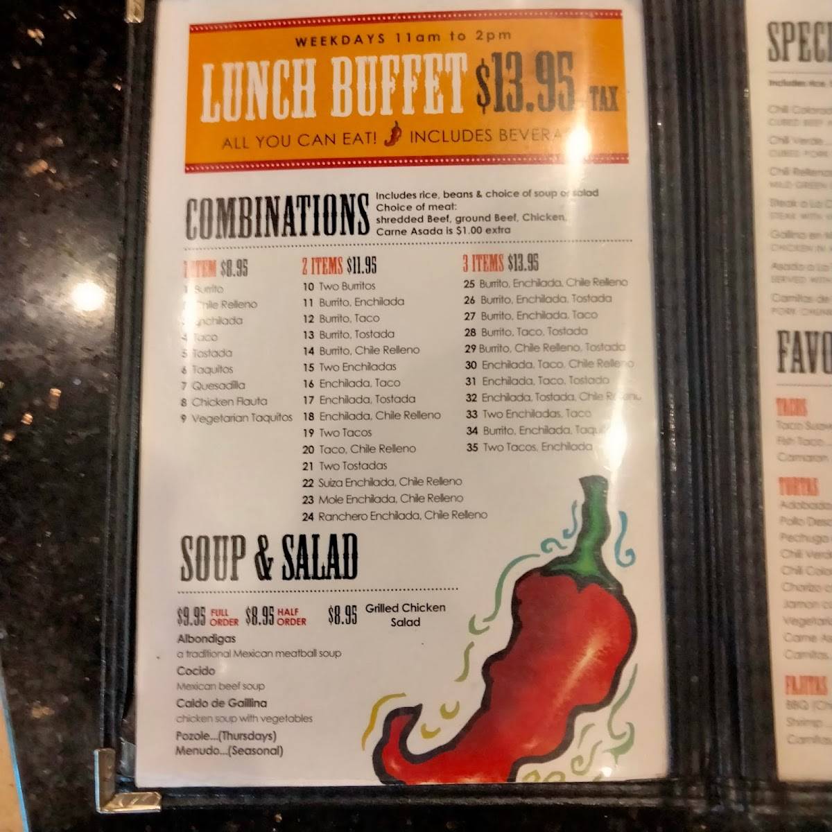 Menu at La Torta restaurant, Fresno, Capitol St